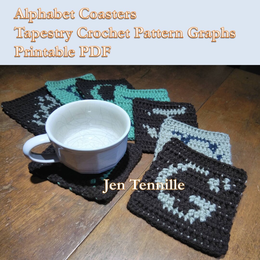 Crochet Coaster Pattern Alphabet Coasters Tapestry Crochet Quick and ...