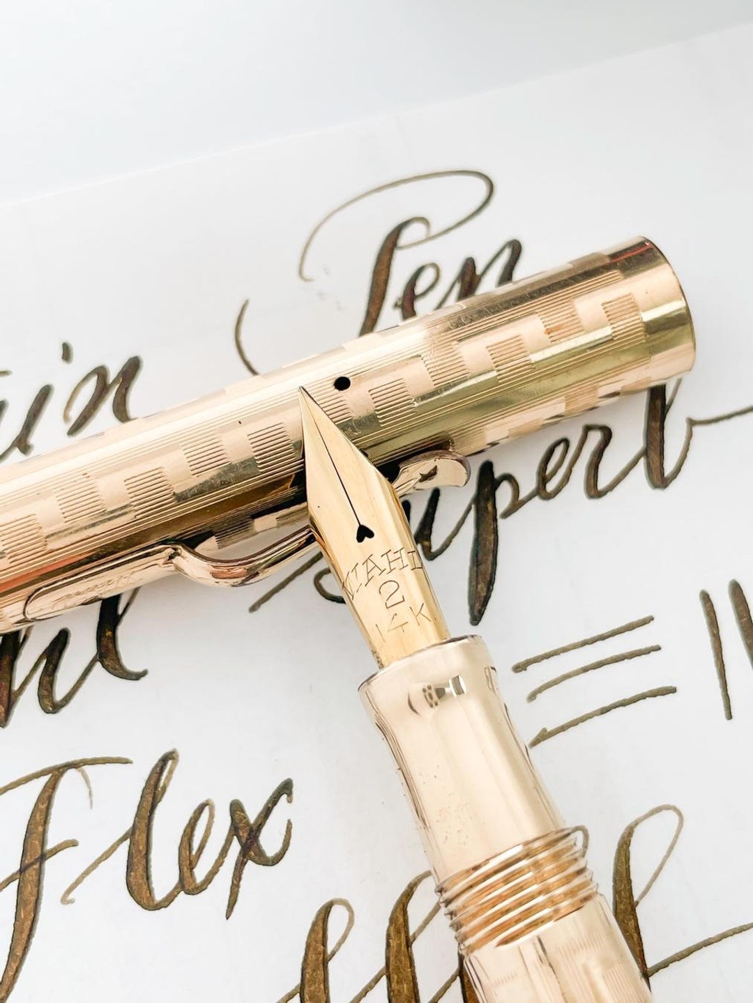 Historical WAHL Fountain Pen With 14k Gold Super Flex - Etsy