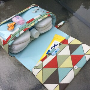 Multi Triangle Diaper Bag, Gift for New Parents, Diaper Purse With ...