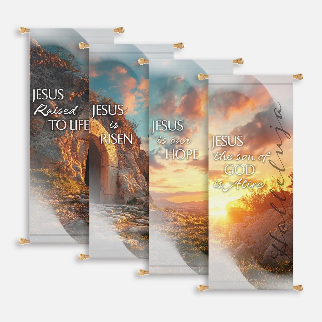 Custom Church Banners, Church Decor, Scripture Sanctuary, Set of 4 ...