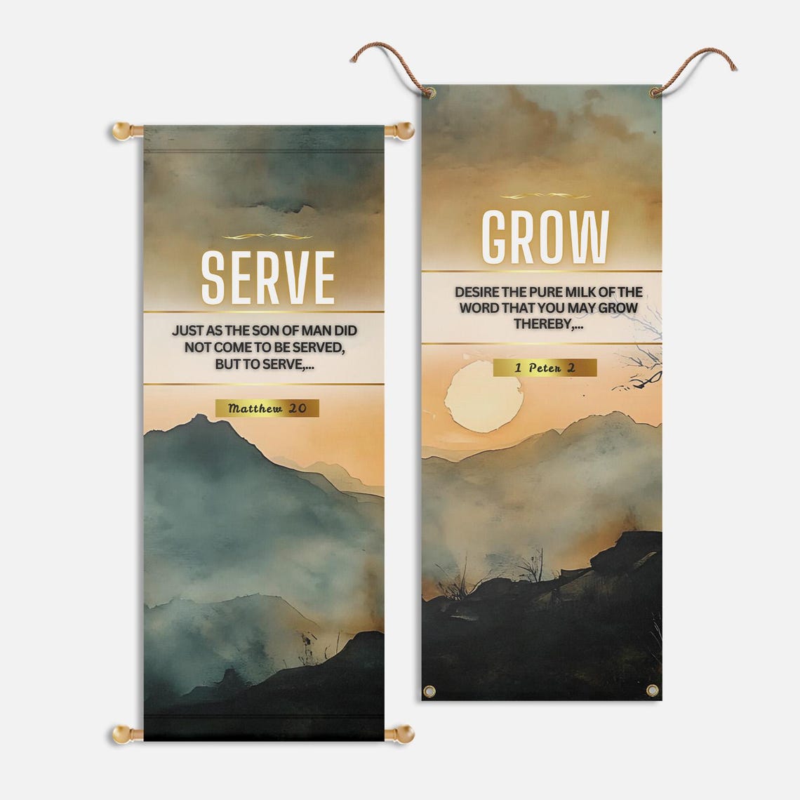 Custom Church Banners, Church Decor, Scripture Sanctuary, Set of 4 ...
