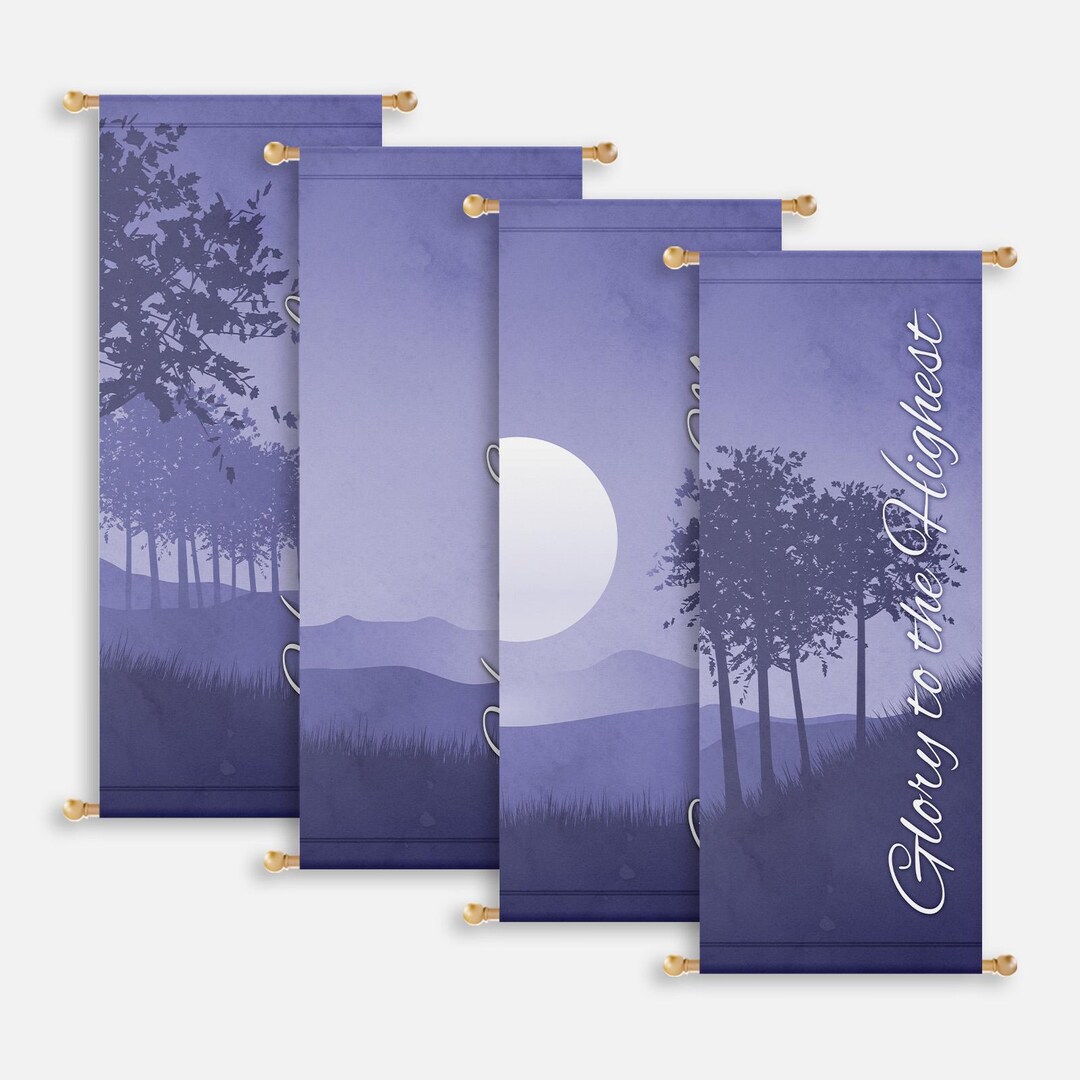 Custom Church Banners, Church Decor, Scripture Sanctuary, Set of 4 ...