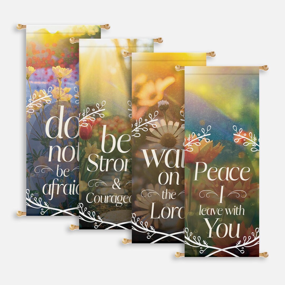 Custom Church Banners, Church Decor, Scripture Sanctuary, Set of 4 ...