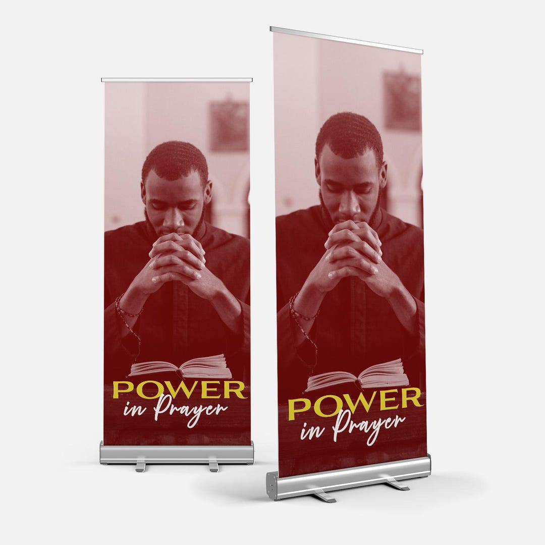 Power in Prayer, Church Retractable Banner, Custom Banners Decor ...