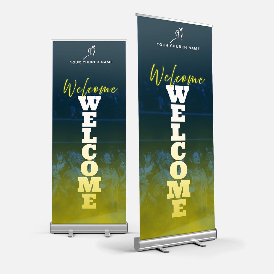 Welcome Church Retractable Banner, Custom Banners Decor, Worship ...