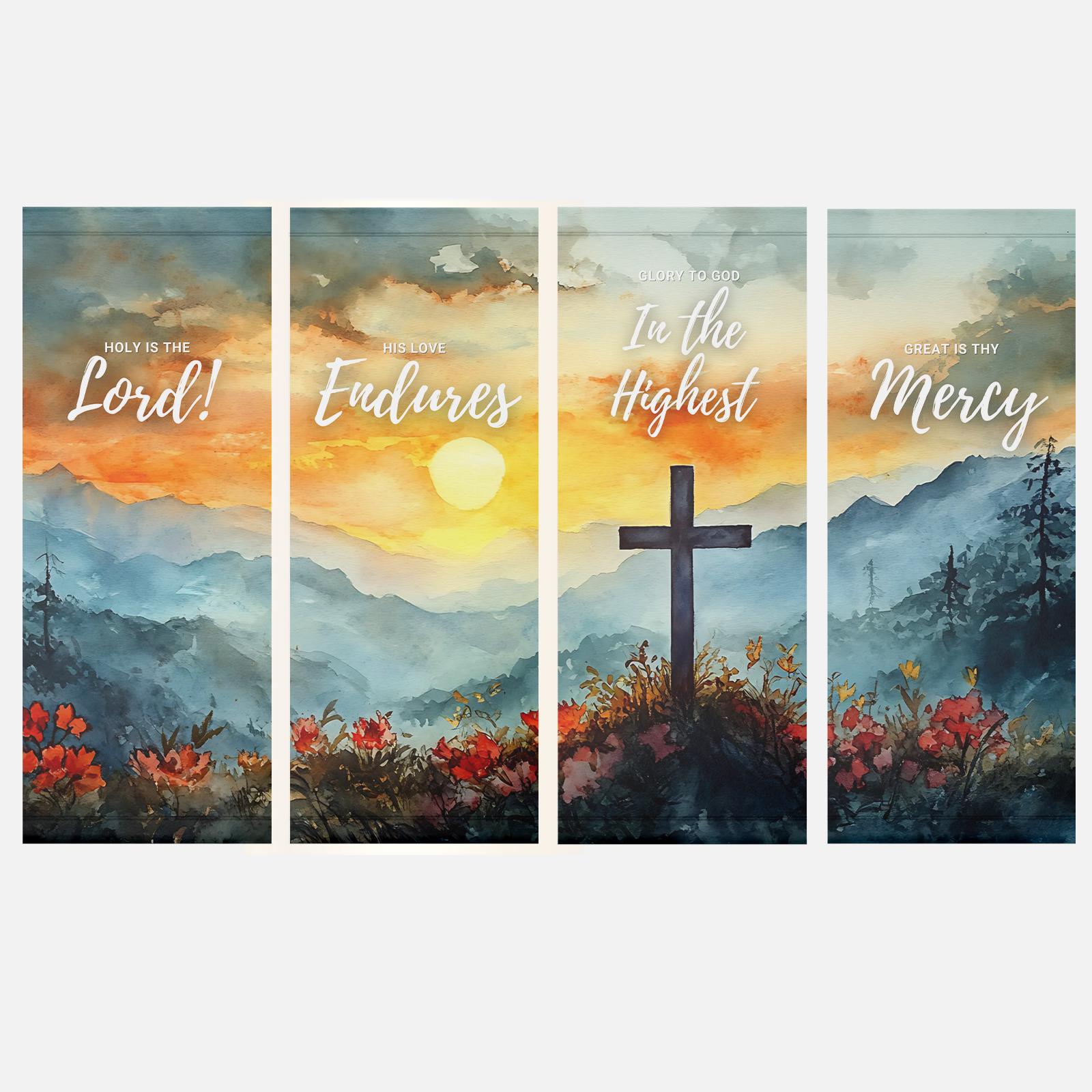 Custom Church Banners, Church Decor, Scripture Sanctuary, Set of 4 ...