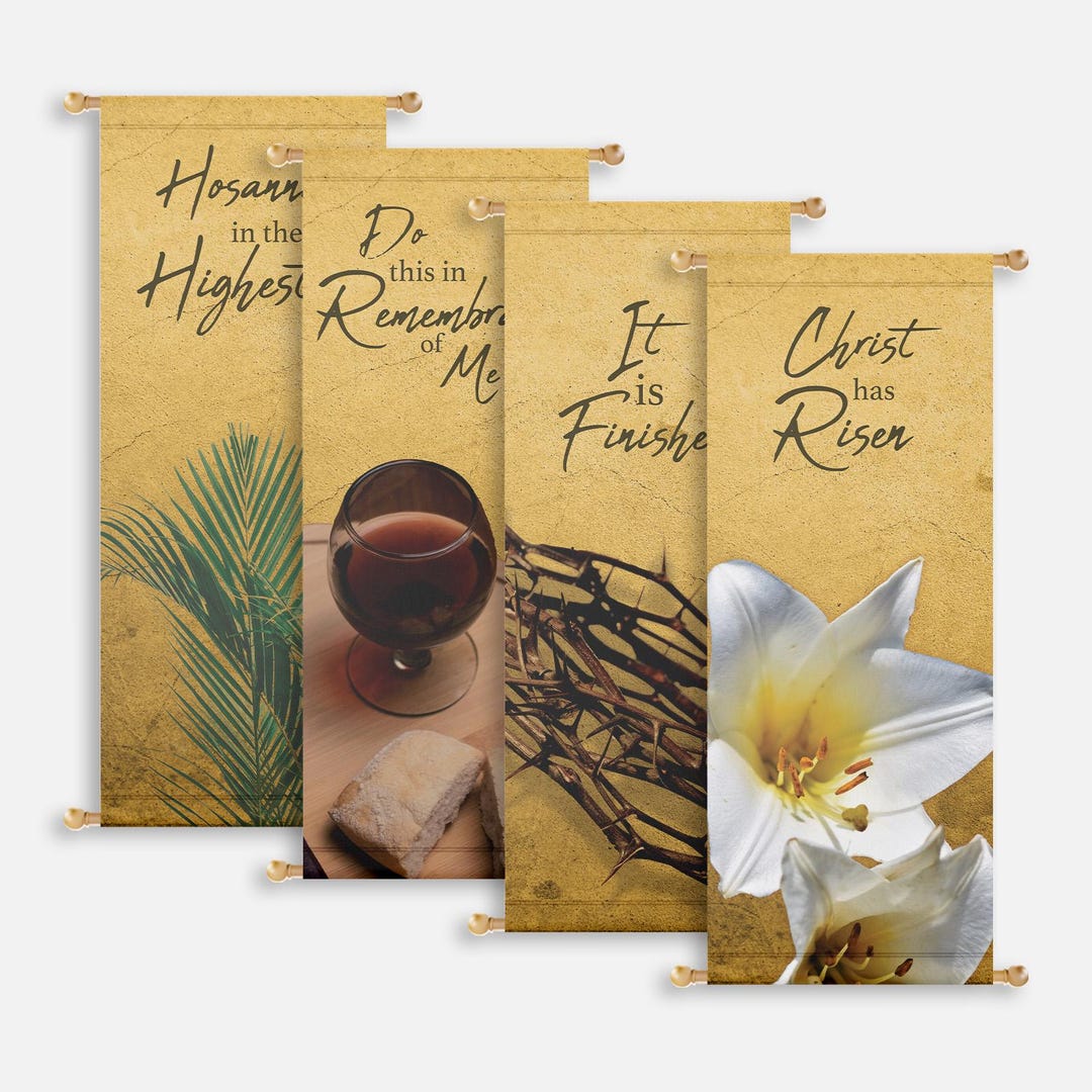 Custom Church Banners, Church Decor, Scripture Sanctuary, Set of 4 ...