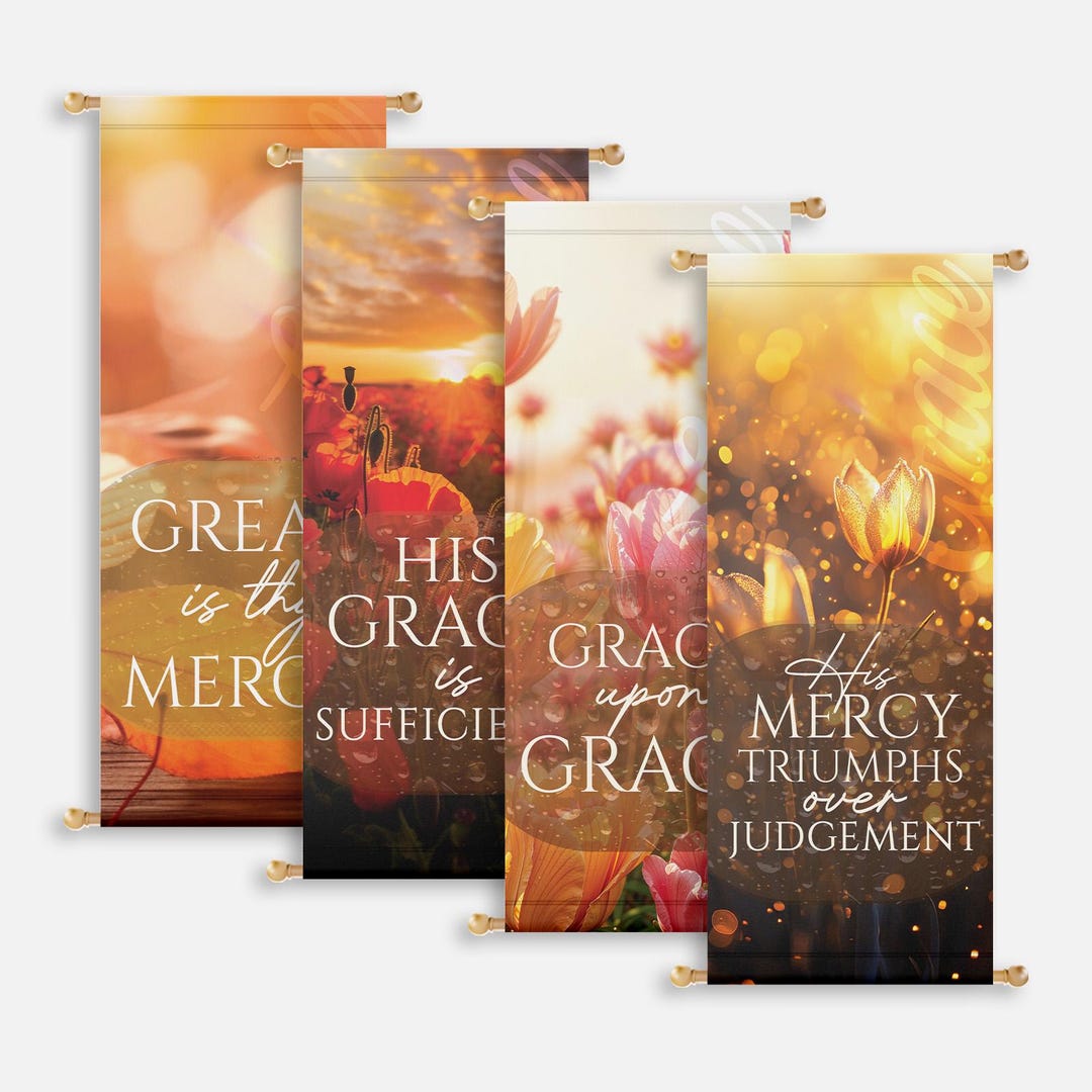 Custom Church Banners, Church Decor, Scripture Sanctuary, Set of 4 ...