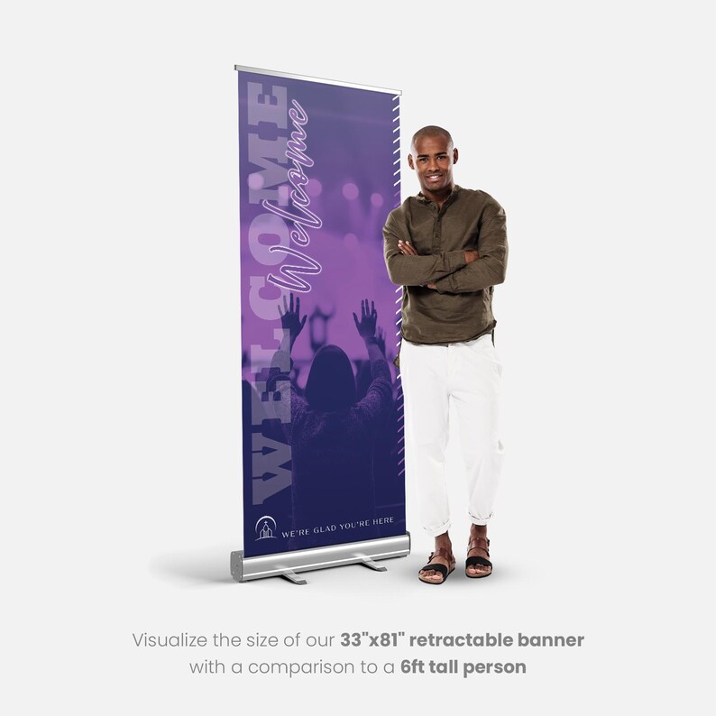 Welcome Church Retractable Banner, Custom Banners Decor, Worship ...