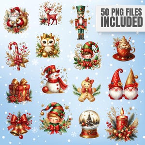 Christmas Clipart, Christmas PNG, Snowman, Png Sublimation, Bundle ...