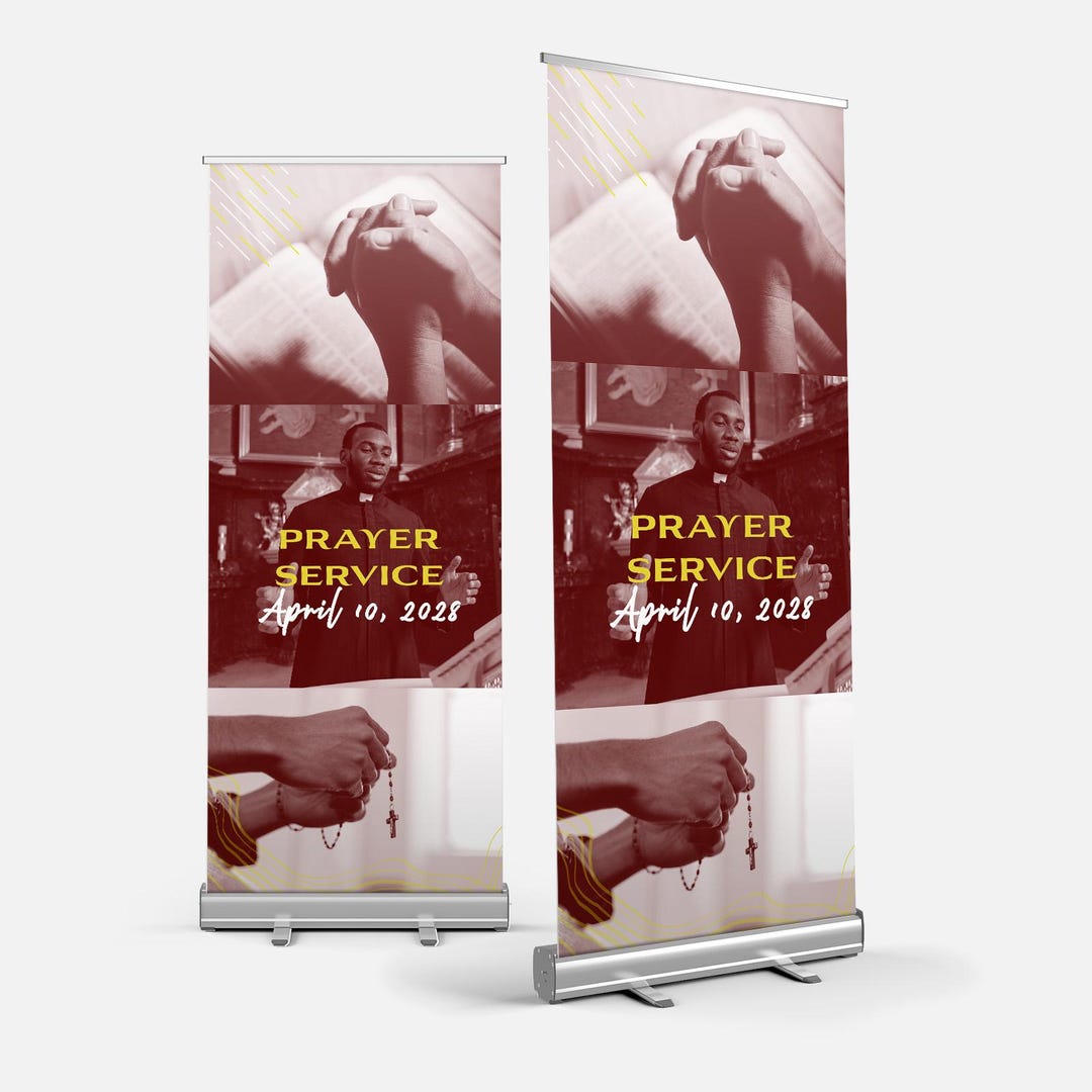 Prayer Church Retractable Banner, Custom Banners Decor, Sunday Service ...