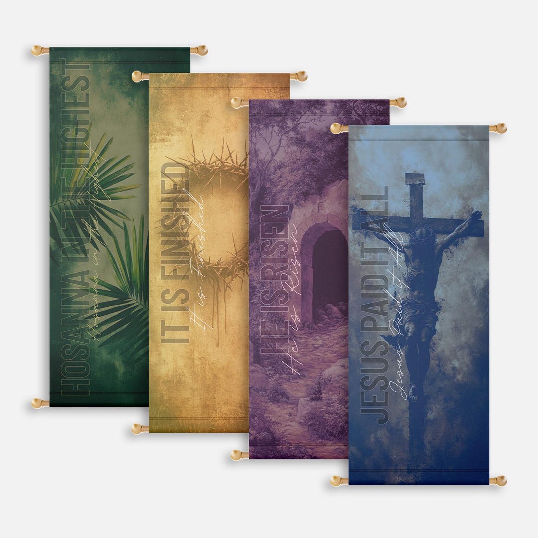 Custom Church Banners, Church Decor, Scripture Sanctuary, Set of 4 ...