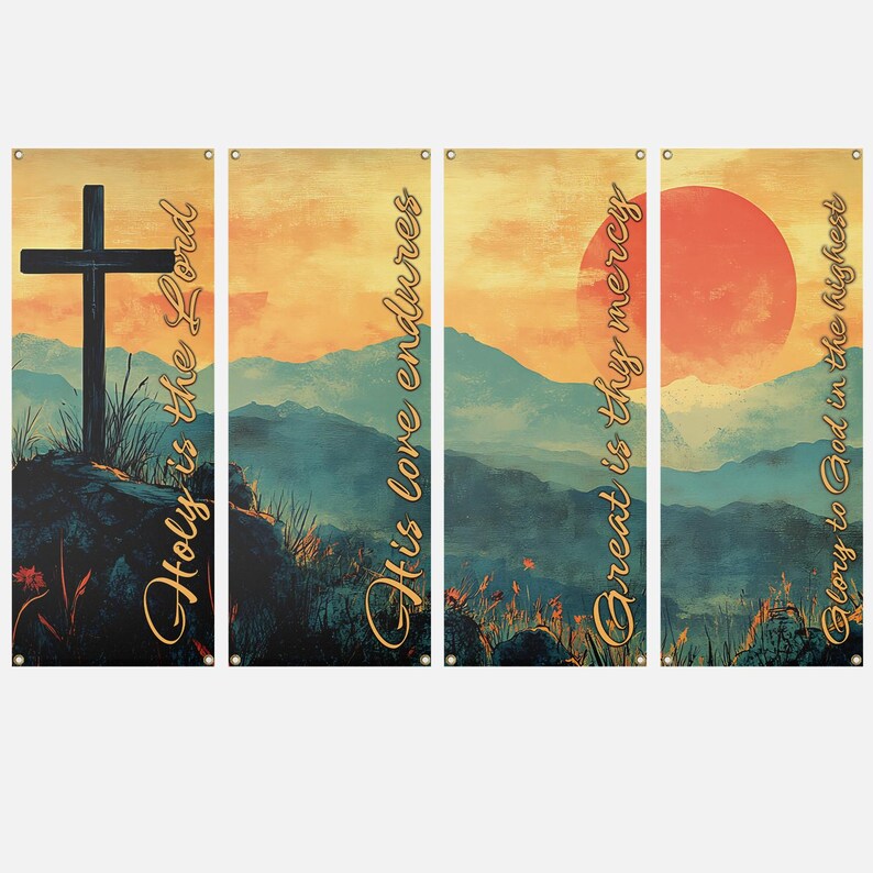 Custom Church Banners, Church Decor, Scripture Sanctuary, Set of 4 ...
