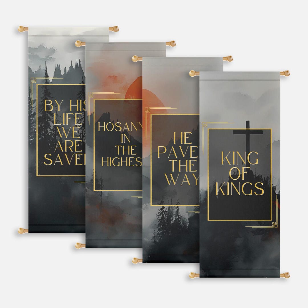 Custom Church Banners, Church Decor, Scripture Sanctuary, Set of 4 ...