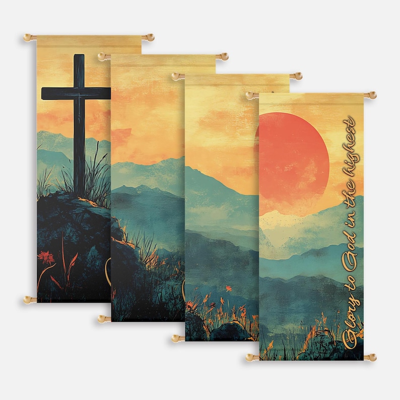 Custom Church Banners, Church Decor, Scripture Sanctuary, Set of 4 ...