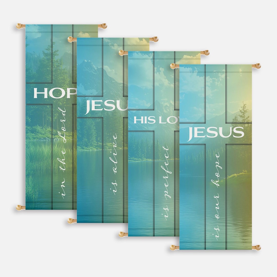 Custom Church Banners, Church Decor, Scripture Sanctuary, Set of 4 ...