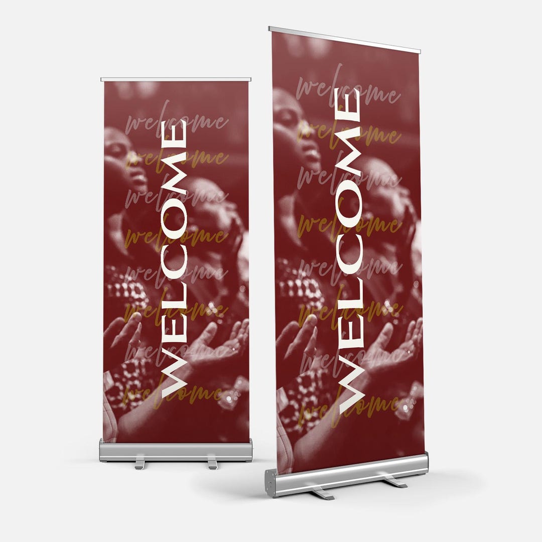 Welcome Church Retractable Banner, Custom Banners Decor, Worship ...