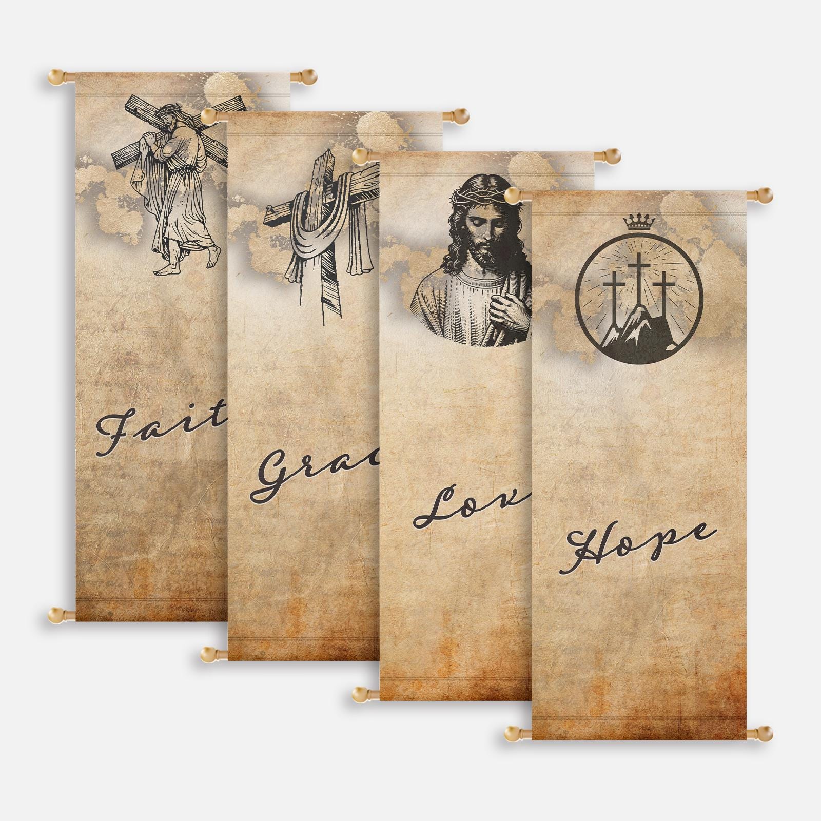 Custom Church Banners, Church Decor, Scripture Sanctuary, Set of 4 ...