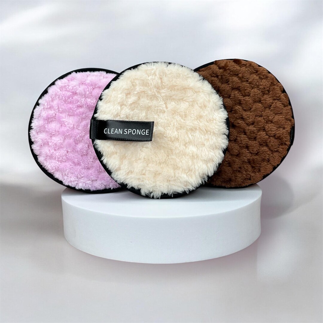 Set 3 Clean Sponge Facial Puff Facial Cleansing Reusable Wipe Makeup ...