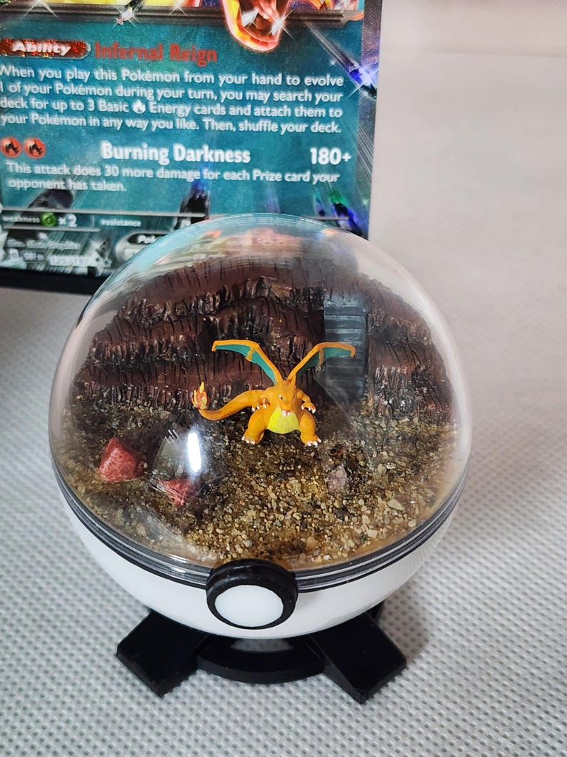 Charizard Hand Sculpted and Painted Pokeball Terrarium. Pokeball ...