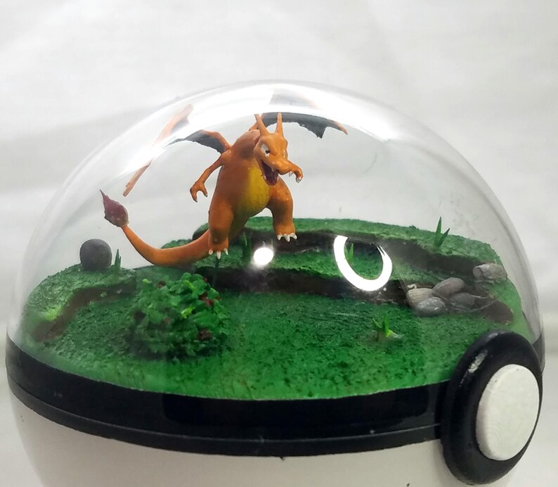 Charizard Hand Sculpted and Painted Pokeball Terrarium. Pokeball ...