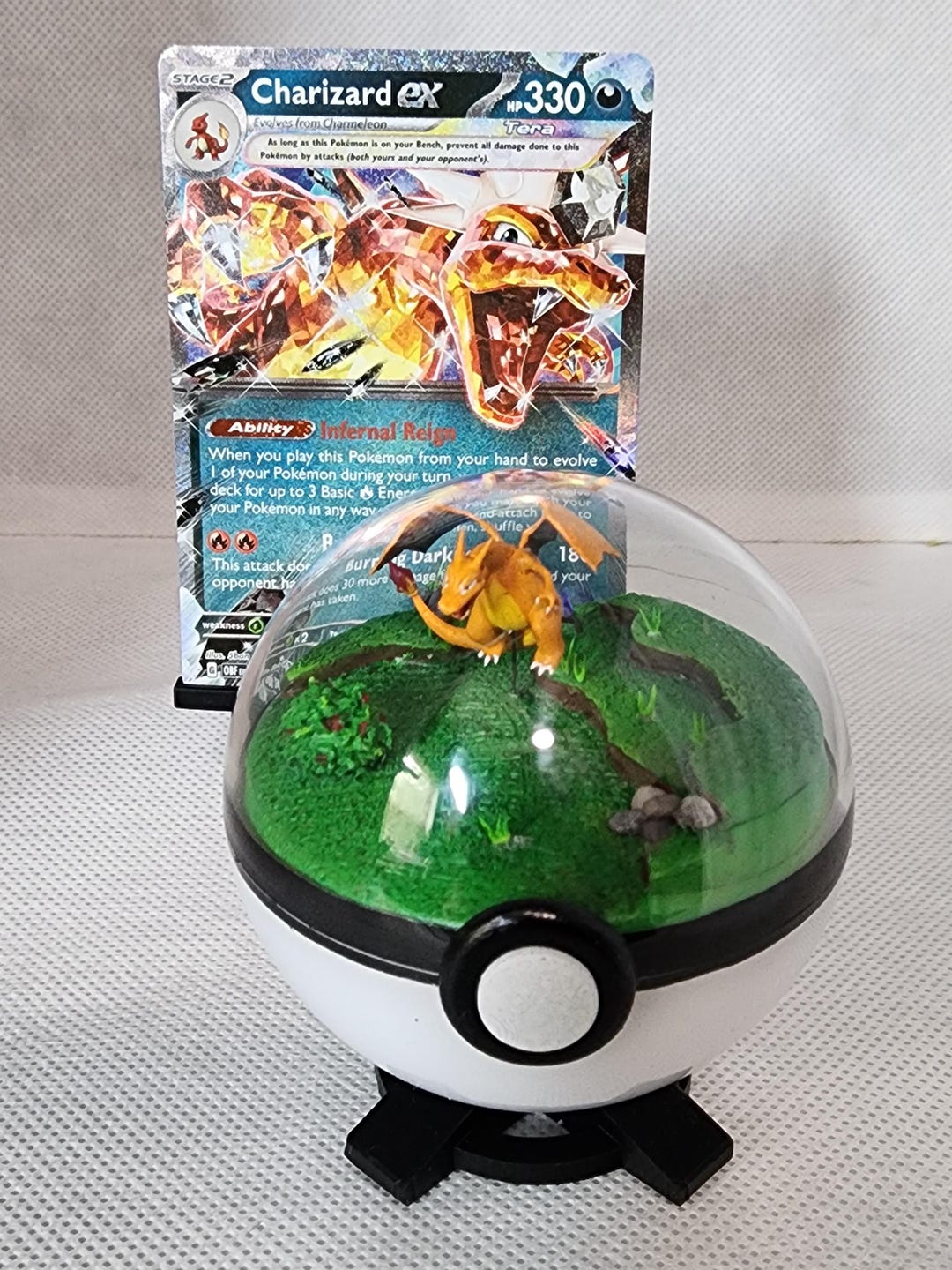 Charizard Hand Sculpted and Painted Pokeball Terrarium. Pokeball ...