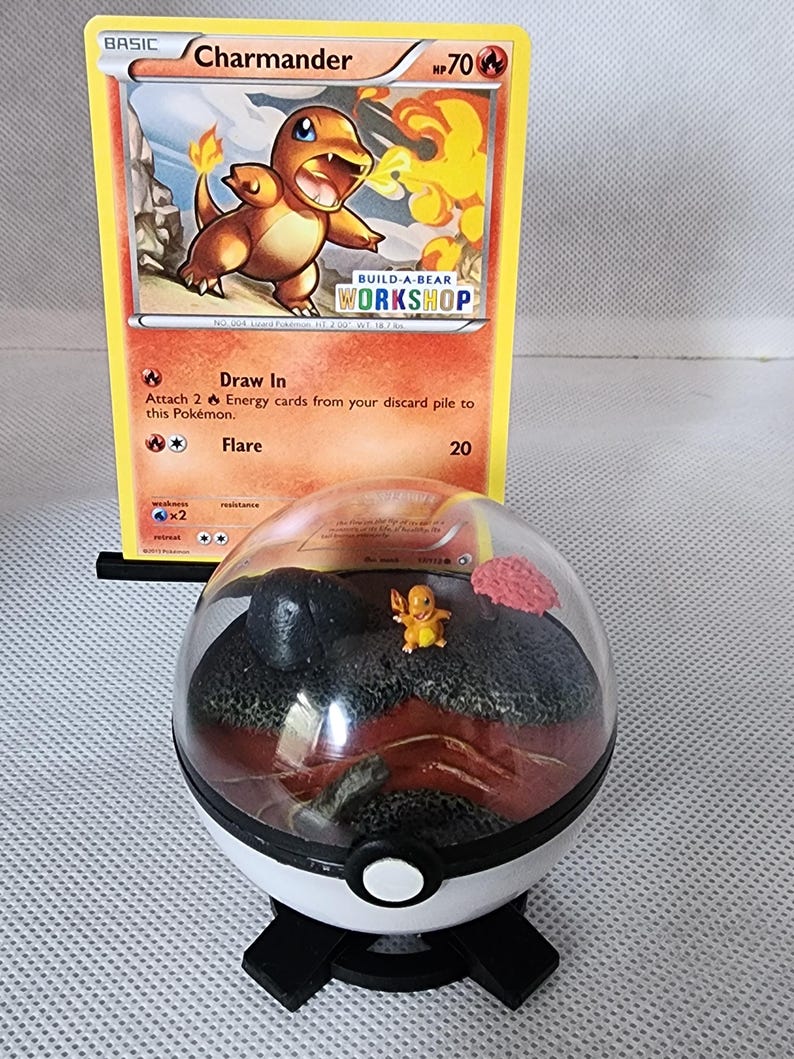 Charmander Hand Sculpted and Painted Pokeball Terrarium. Pokeball ...