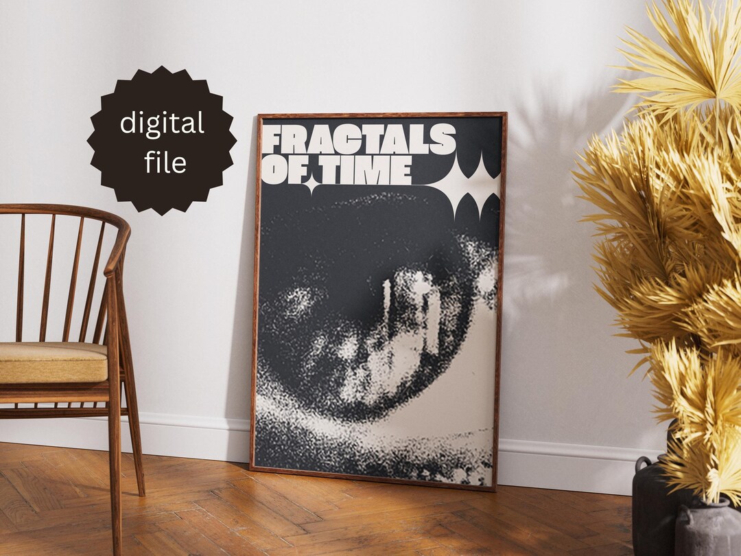 Fractals of Time Retro Futuristic Poster, Printable Wall Art ...