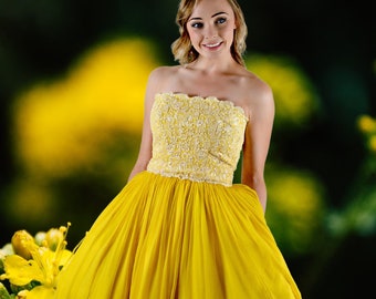 Yellow Formal Dress - Etsy