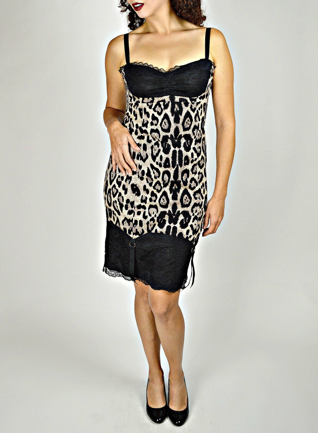 Leopard Pencil Dress, Lingerie Slip Style, NYE Dress, Body Con, Size ...