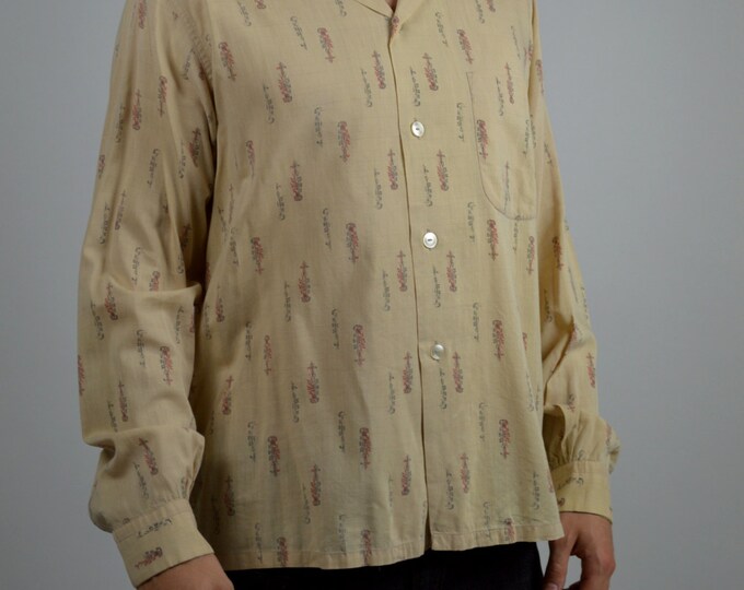Men's Rockabilly Shirt, 50s Shirt, Cotton Shirt, Mens Vintage Clothing ...