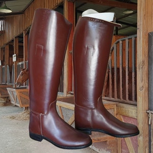 Womens Brown Tall Leather English Riding Boots, Dress Equestrian ...