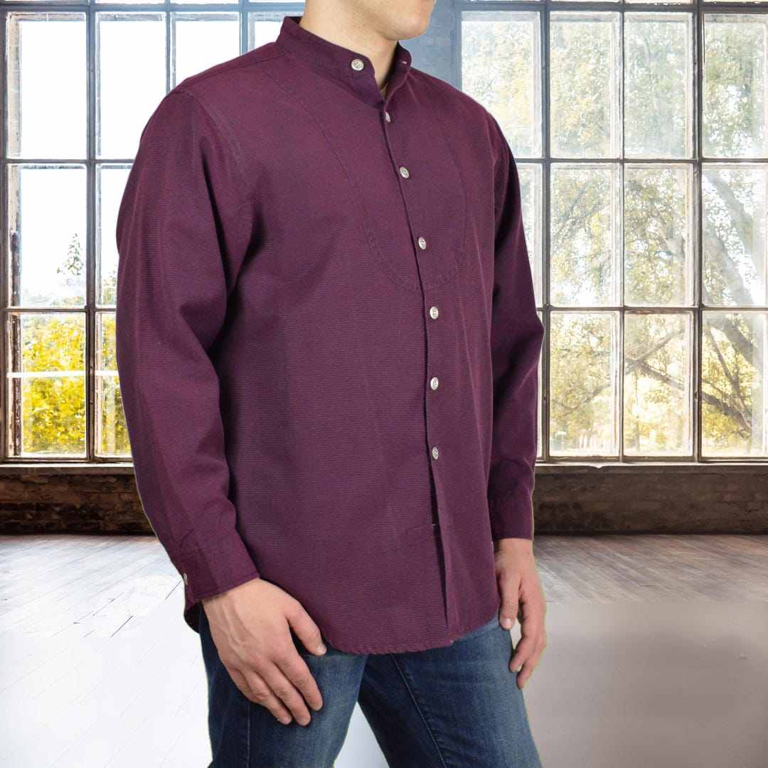 Dark Purple Bib Western Shirt, Vintage 1900s Style, Scully Western ...
