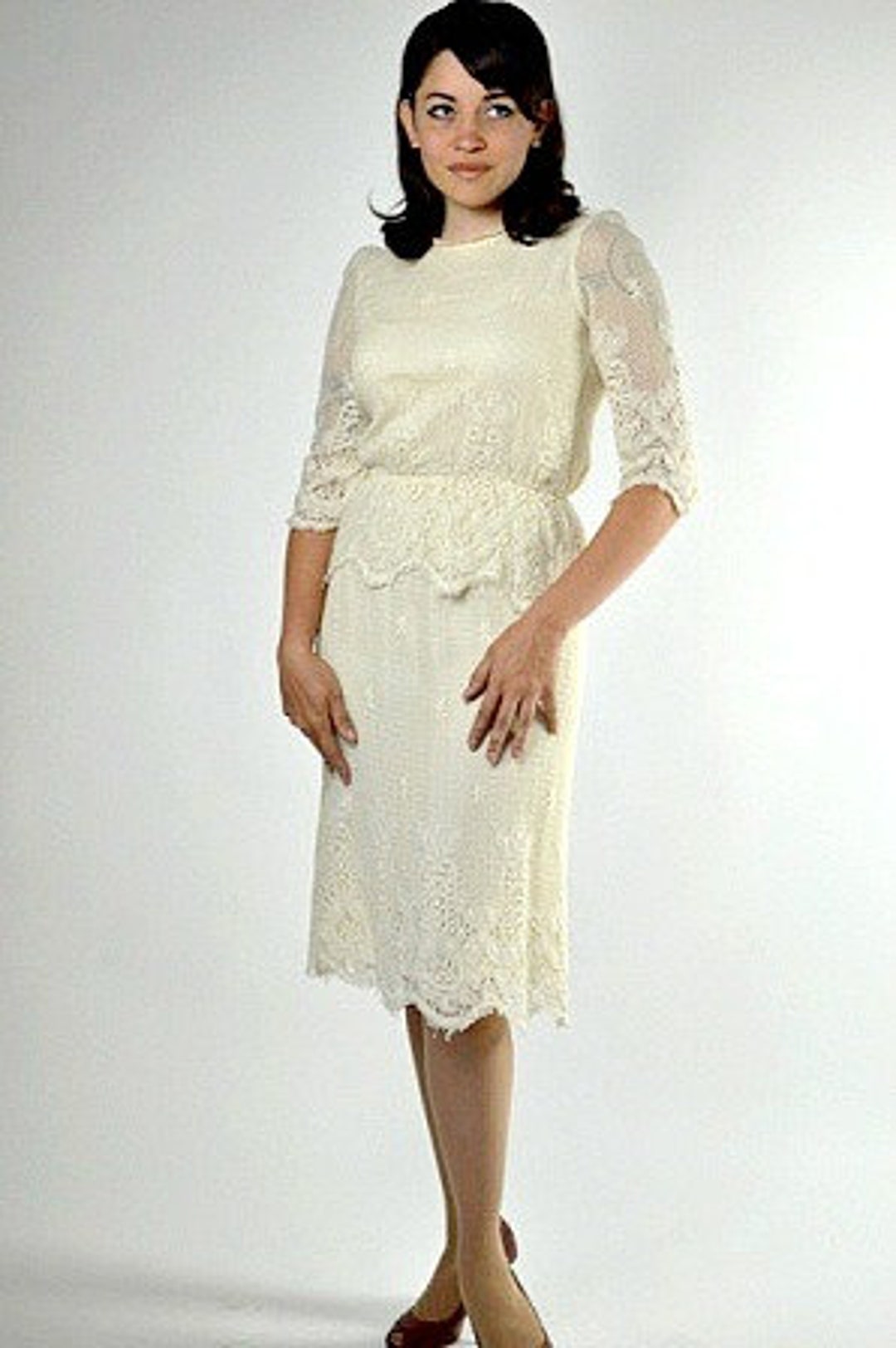 Boho Lace Dress, 1970s Clothing Women, off White Blouse & Skirt Set ...