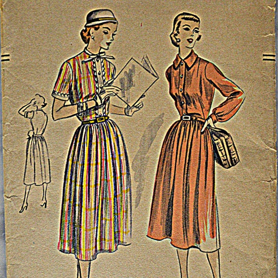 1950s Shirt Dress Pattern Retro Patterns Shirtwaist Day - Etsy