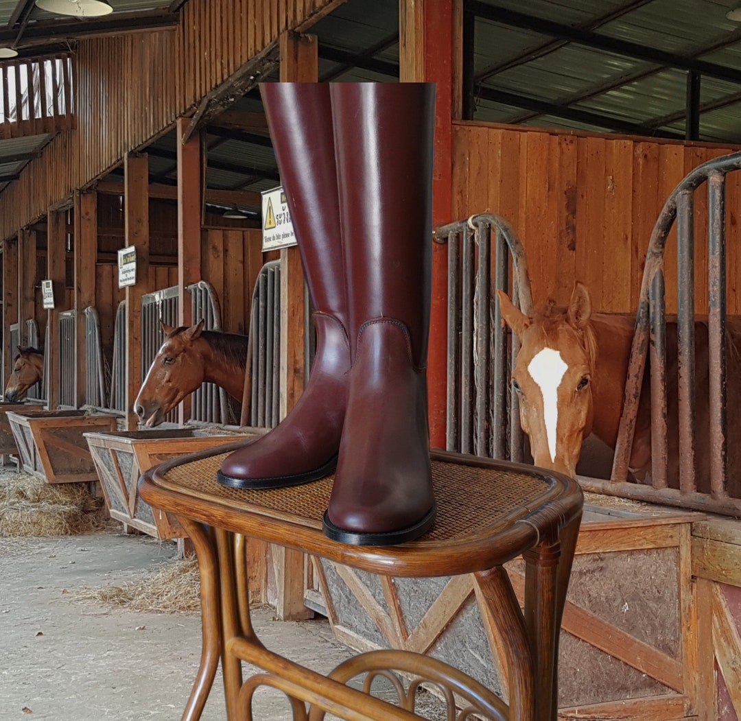 Womens Brown Tall Leather English Riding Boots, Dress Equestrian ...