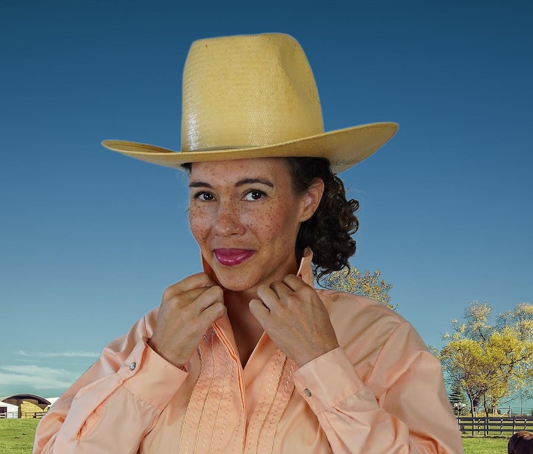 Panama Straw Western Hat, Vintage 1970s Cowboy Hat, Size 71/4, Western ...