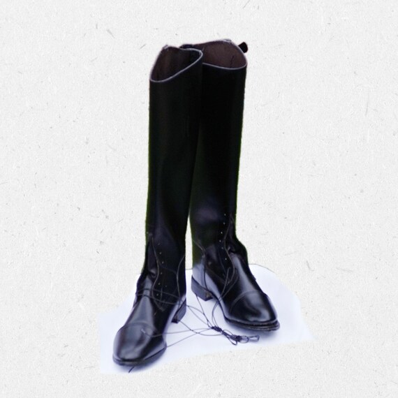 English Riding Field Boot, Black Leather, Equestrian … - Gem