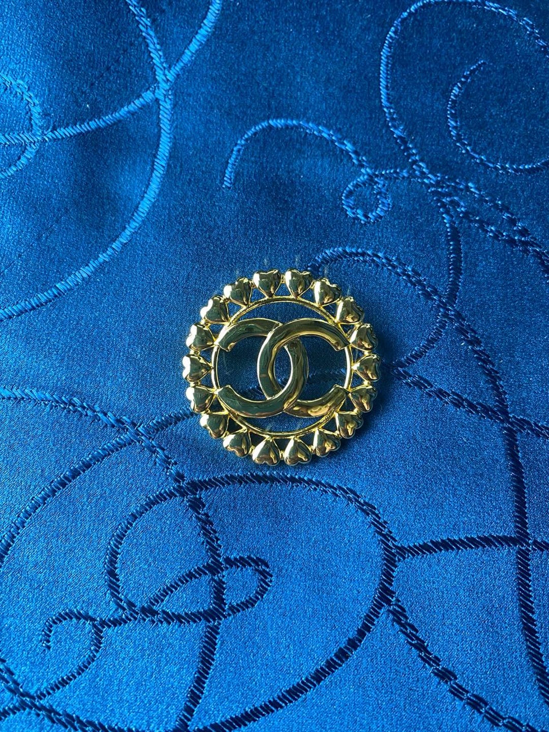 Chanel 18k Gold CC Fashion Round Shaped Brooch - Etsy