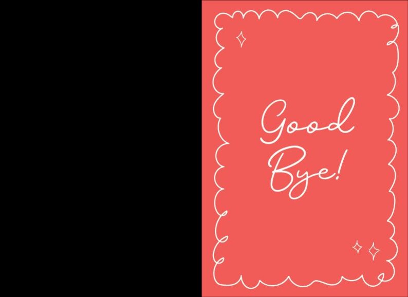 Simple Goodbye Card – Minimalist Red Farewell Card – Blank Inside ...