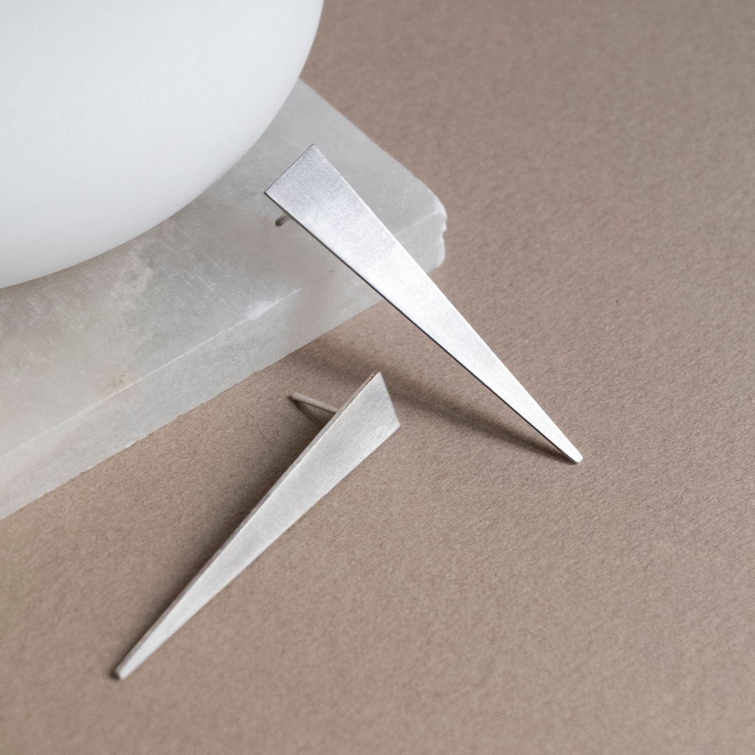 Silver Punk Earrings Cool 80s Earrings Long Spike Earrings - Etsy