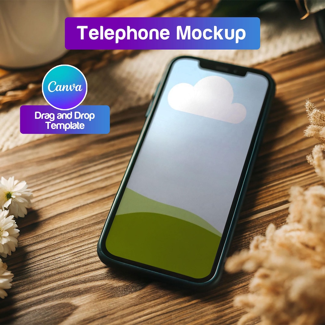 Phone Canva Drag and Drop Mockup , Canva Phone Template, Canva ...