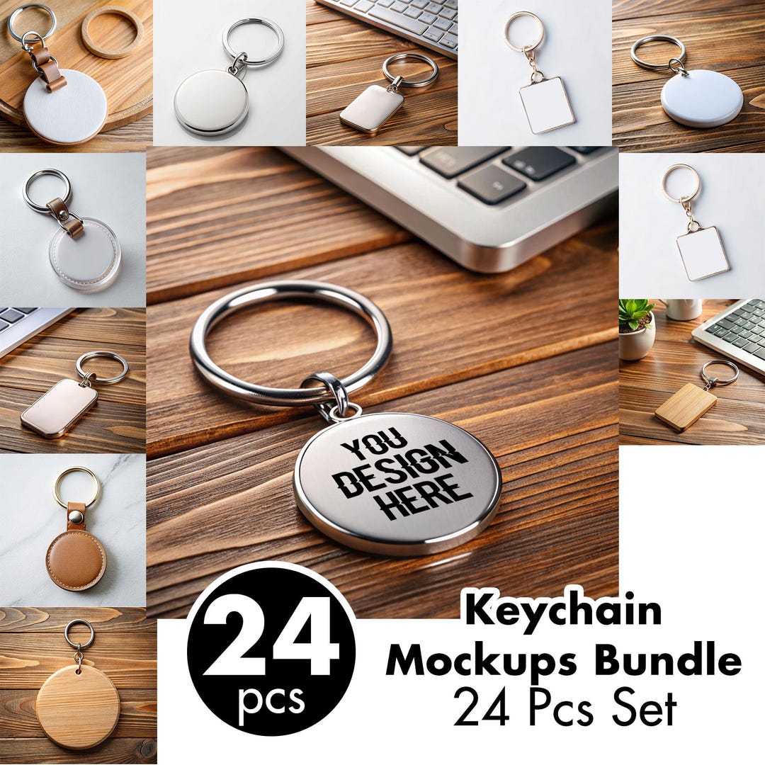 Dye Sublimation Keychain Mockup, Keys Mockup, Tag Mockup, Key Rectangle ...