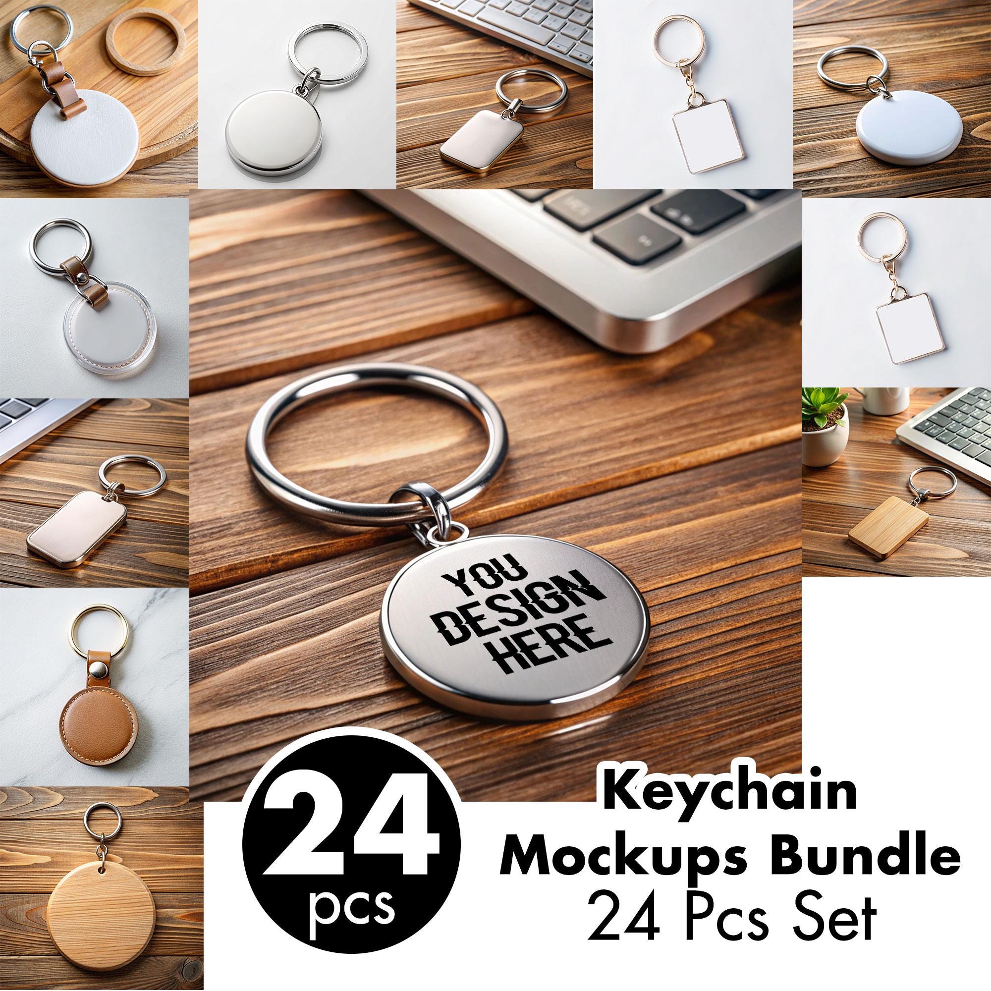 Dye Sublimation Keychain Mockup, Keys Mockup, Tag Mockup, Key Rectangle ...