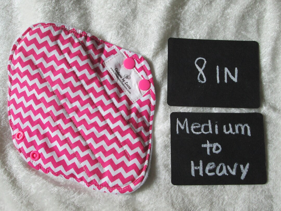 Little Bee Creations Cloth Menstrual Mama Pad Pink Zig Zag Medium Heavy ...
