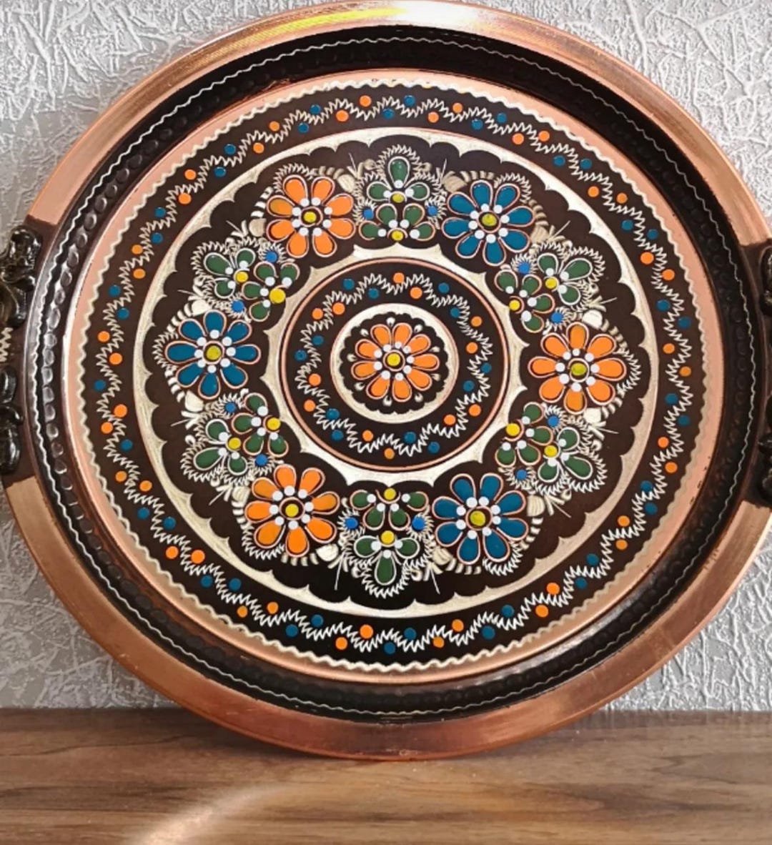 Serving Tray Copper | Copper Turkish Tray | Decorative Tray | Coffee ...