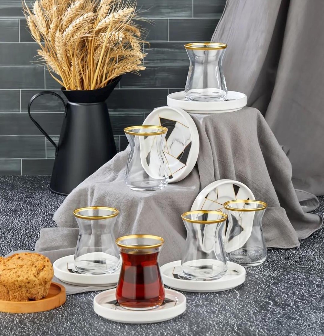 Turkish Tea Set | Turkish Tea Glasses| Tea Cups Set | Unique Gift Ideas ...