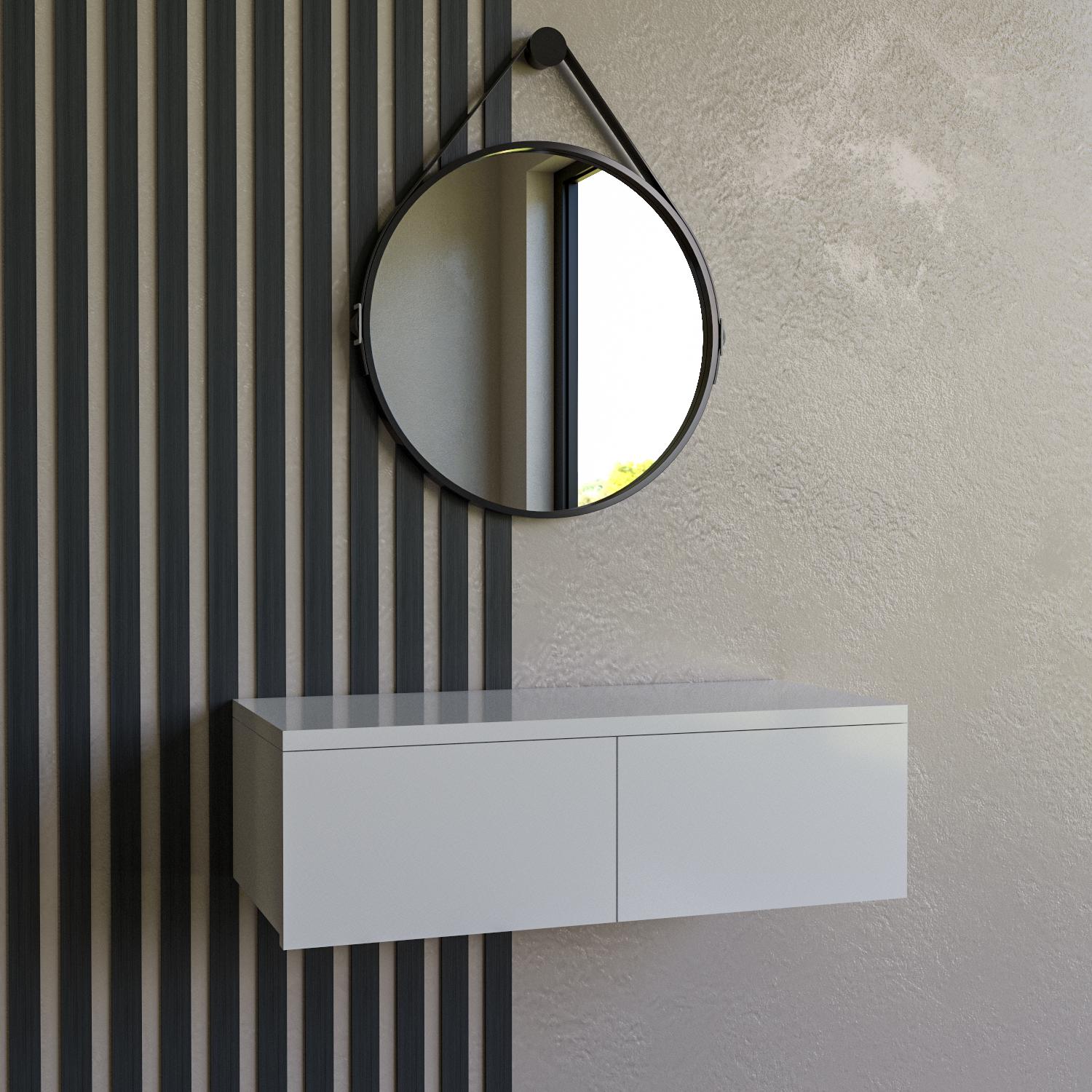 Floating Console Table: Modern Entryway Shelf, Makeup Vanity, Wooden ...