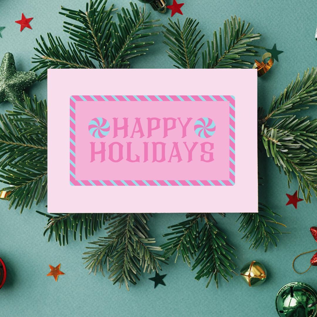 Printable Holiday Candy Greeting Card - Etsy