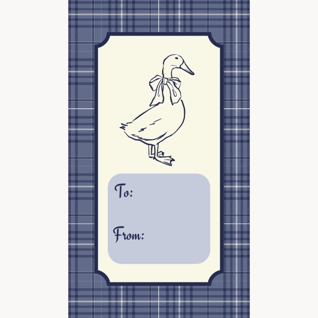 Printable Christmas Goose Gift Tag - Etsy